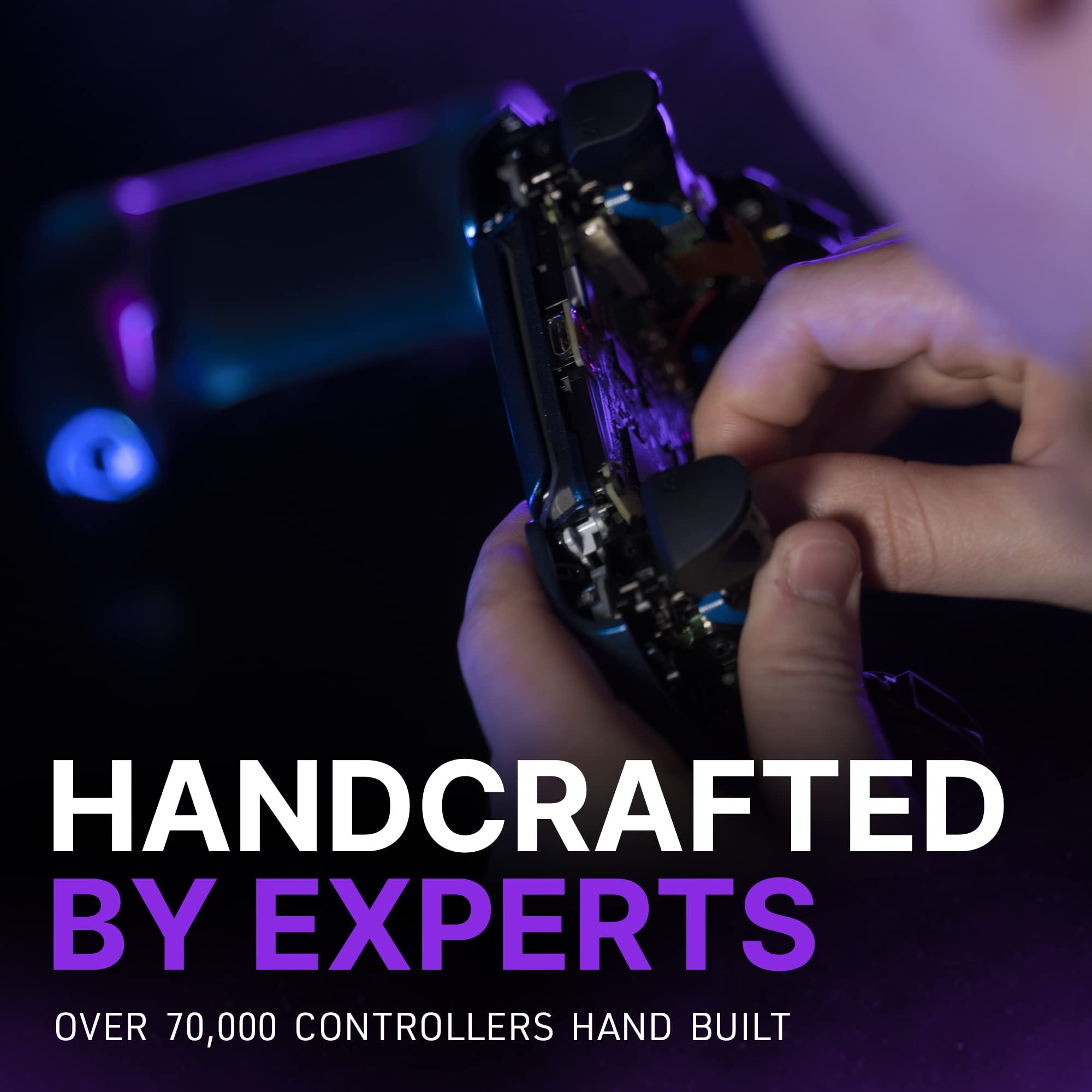 Gamenetics Custom Official Wireless Bluetooth Controller Compatible with PS Console - PC - Un-Modded - Video Gamepad Remote (Soft Touch Purple)