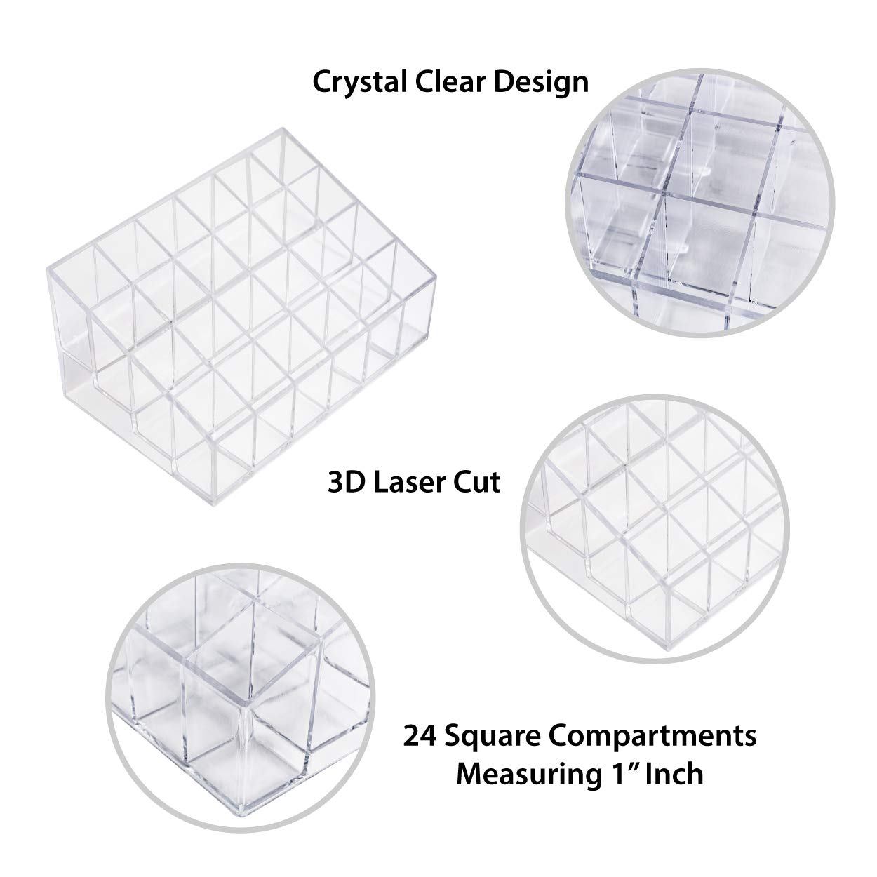 Super Z Outlet Transparent Cosmetic Makeup Organizer for Lipstick, Brushes, Bottles, and More. Clear Case Display Rack Holder