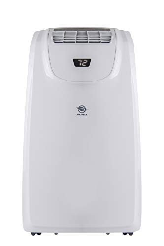 AireMax Portable Air Conditioner and Heater with Remote Control | For Rooms up to 500 Sq.Ft. | 24H Timer | Auto Restart | Wheels | LED Display | 4 Modes | White | APE514H