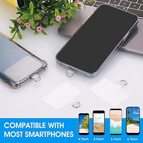 Cobee Universal Phone Tether Tabs, 4 Pcs 2.28" x 1.5" D-Buckle Phone Lanyard Replacement Part PVC Transparent Phone Lanyard Patches for Safety Drop Protection Compatible with Most Smartphones