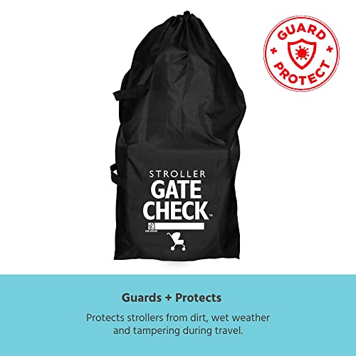 J.L. Childress Gate Check Bag for Single & Double Strollers - Stroller Bag for Airplane - Large Stroller Travel Bag for Airplane - Air Travel Stroller Bag - Black