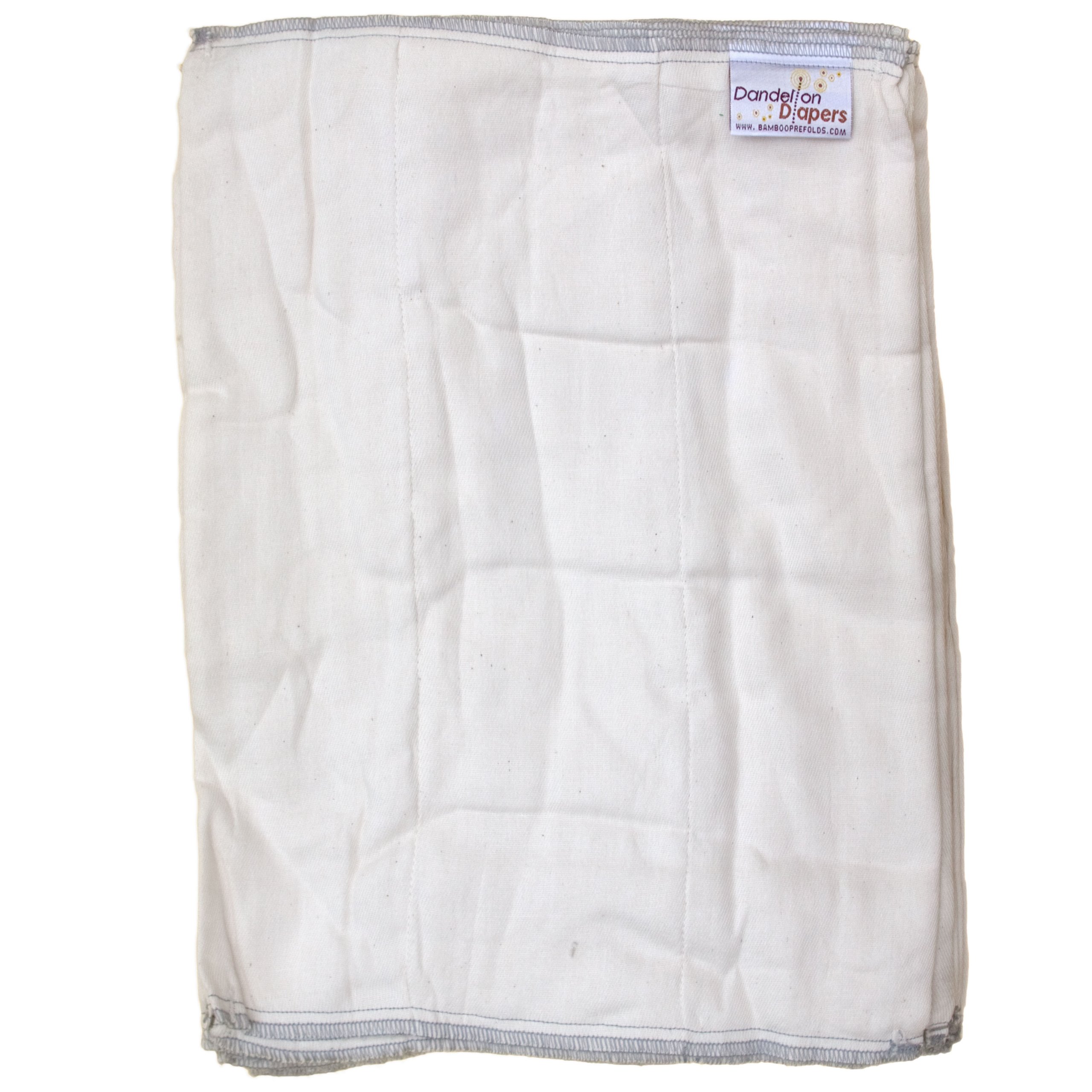 Dandelion Diapers Prefold Cloth Diapers Made from Viscose Bamboo and Cotton Blend Versatile Baby Diaper, 6 Count - Size 2 Infant