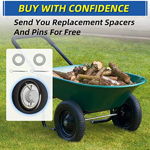 GICOOL 13-Inch Gorilla Cart Tire, Flat-free Solid Tire and Wheel Replacement, with 5/8" Axle Bore Hole, 2.2" Offset Hub for Wheelbarrow Garden Wagon Trolley Dolly Lawn Mover Go Kart