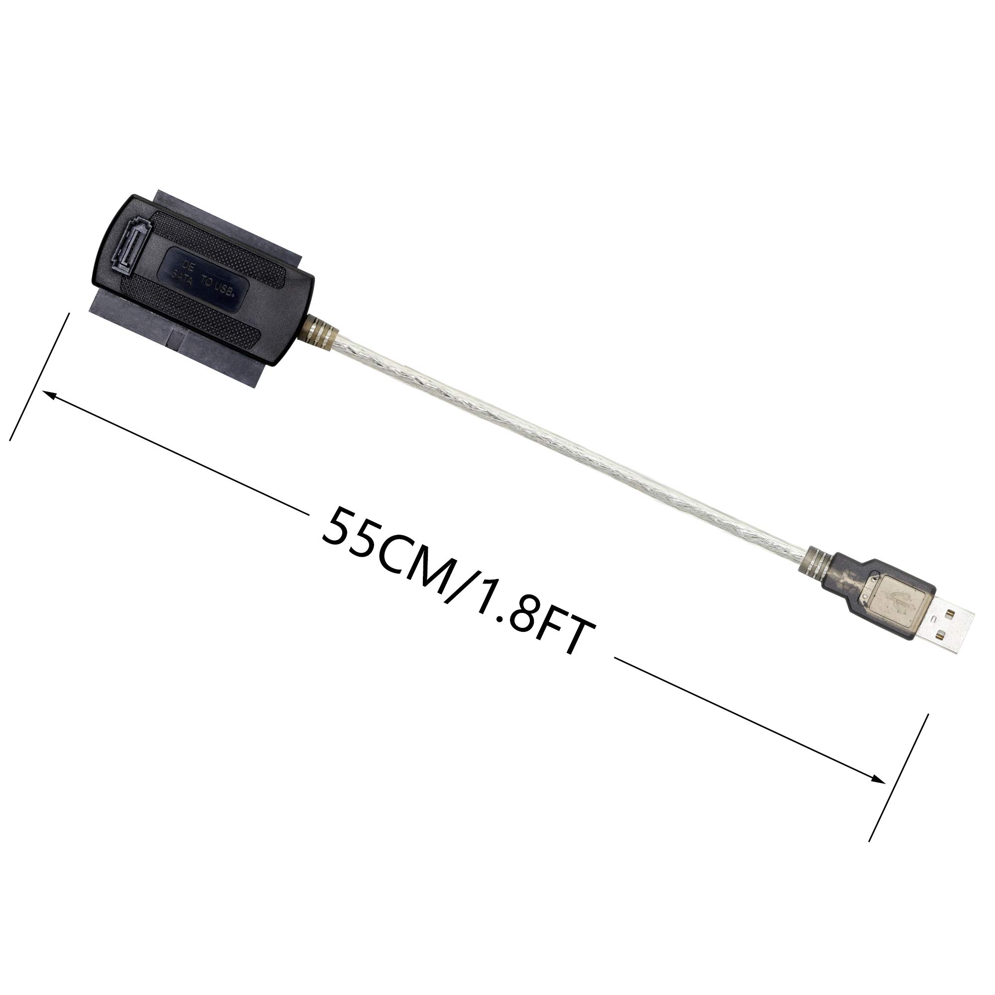 SinLoon USB to SATA IDE Converter Cable Adapter USB 2.0 to 2.5/3.5/5.25in IDE and SATA Adapter Cable (1.8FT White)