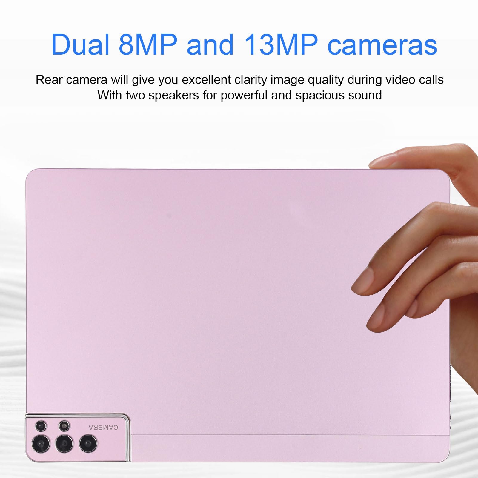Acogedor 10.1 Inch Tablet for Android 12.0, 1920 x 1200 HD Display, 2.0 GHz Octa Core CPU, 4GB + 64GB, with Wireless Bluetooth Earphones, 8MP + 13MP, 2.4/5G WiFi, AM, FM (US Plug)