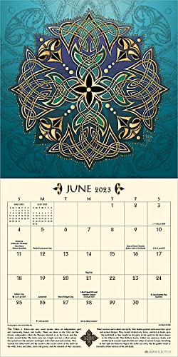 Celtic Mandala 2023 Wall Calendar: Earth Mysteries & Mythology by Jen Delyth | 12" x 24" Open | Amber Lotus Publishing