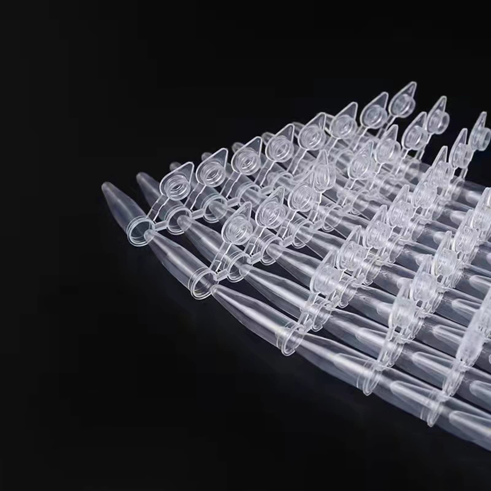 PCR Tubes - 0.2ml PCR Tubes Thin Wall, SHinged Flat Caps Attached,DNase/RNase Free,(125 Strips/Box)
