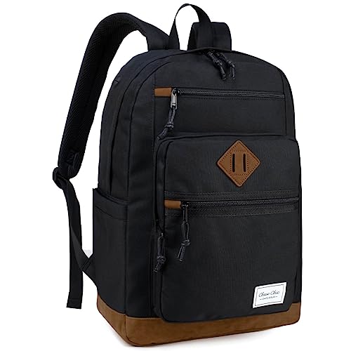 Chase Chic School Backpack for Men Women,Water Resistant Bookbag/Schoolbag/Daypack for Teen Boys Girls High School,College,Work,Travel Black