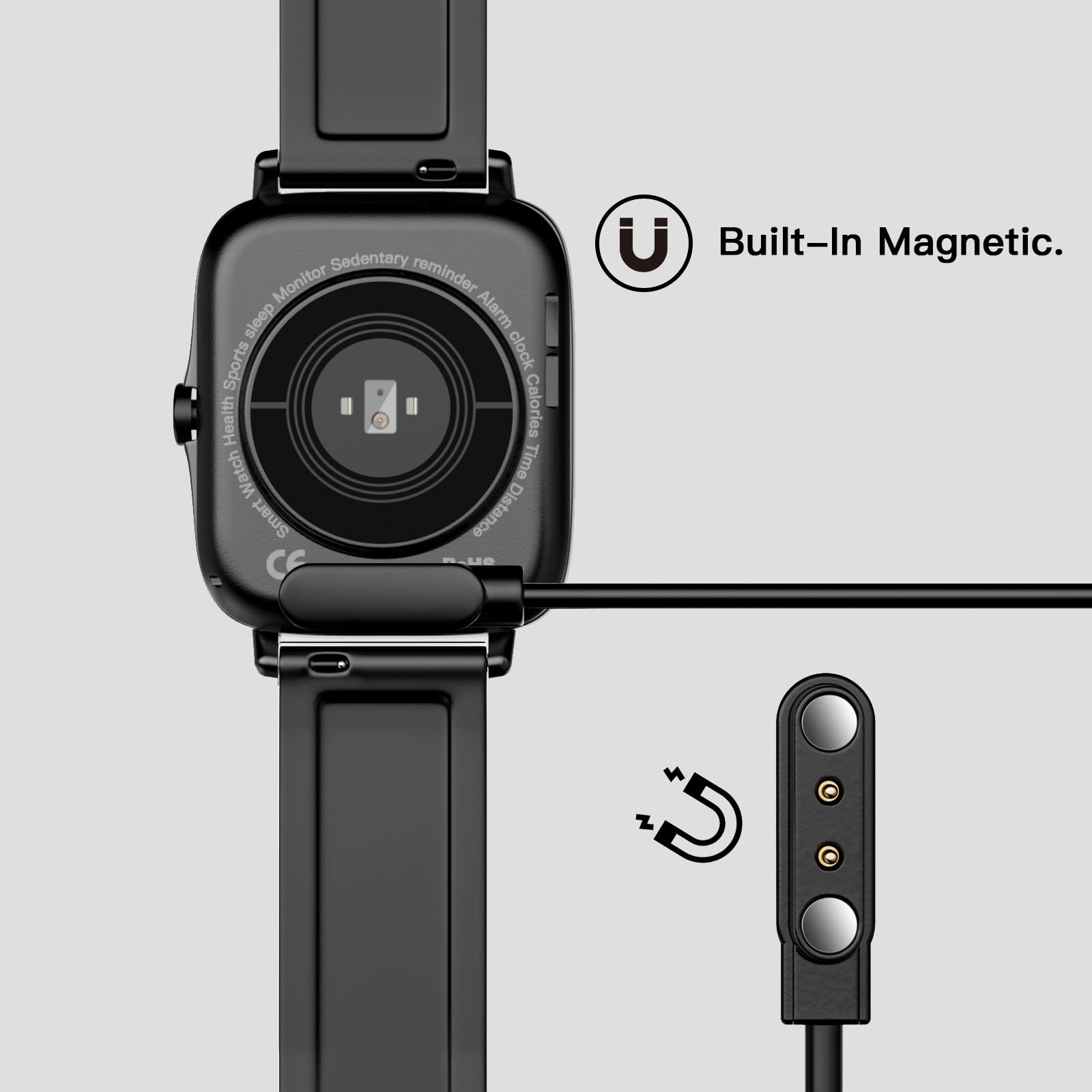 ANDFZ Smart Watch Charger Magnetic, USB Charging Cable Compatible LESHIDO T42Pro CS01 CS02 CS03 CS08 Black Pink Starlight