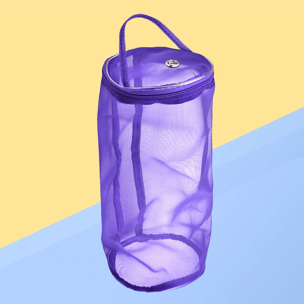 Ciieeo Storage Bag Empty Yarn Container Yarn Tote Bag Yarn Mesh Bag Knitting Yarn Bag Shearling Handbag Tote Bag with Zipper Knitting Holder Yarn Storage Travel Purple Organizer to Weave