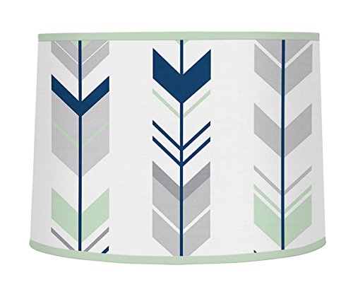 Sweet Jojo Designs Grey, Navy and Mint Woodland Arrow Boy or Girl Baby Childrens Lamp Shade