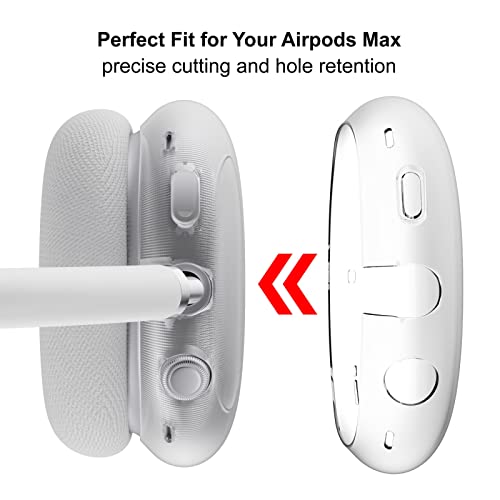 Fottos Case Cover Protective for AirPods Max Headphones, Compatible with Apple AirPods Max, Protective Silicone Sleeve Case for Air Pods Max Headphone(Transparent)