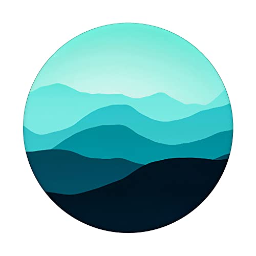 Cool Mountains Abstract Pastel Turquoise Blue Design PopSockets Swappable PopGrip