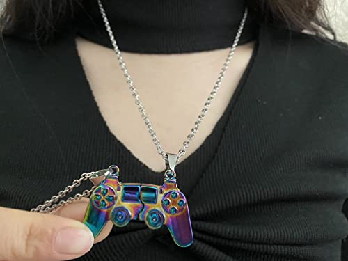 CJIAYUJEW Game Controller Necklace for Couples, Matching Necklace for Best Friend, Friendship Sister Necklace (Color)