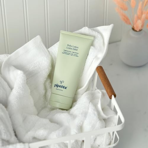 Pipette Baby Lotion - New & Improved Formula, Hydration & Natural Moisture of Baby's Delicate Skin, Renewable Plant-Derived Squalane, Rose + Geranium Aroma, 5.7 fl oz