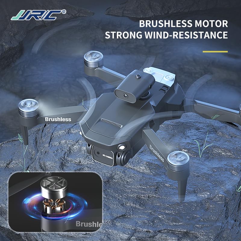 AIROKA Aerial Drone, Brushless Drone, Front 8K HD Camera, One-Touch Take-Off and Landing, 360° Flip, Four-Sided Obstacle Avoidance, with Three Batteries, Suitable for Adults and Beginners, Preferred Gift for Boys and Girls (Black)