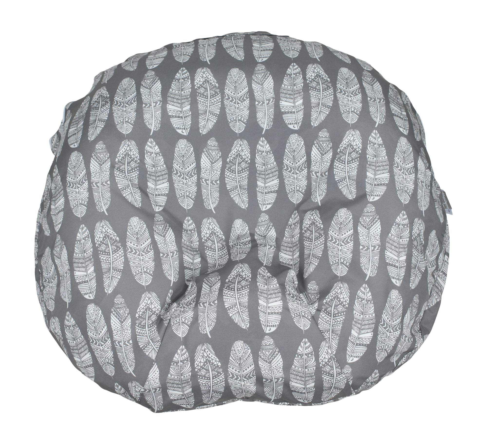 Newborn Lounger Slipcover, Gray White Feather Design, Water Resistant Infant Pillow Cover, Great for Any Mom to Be