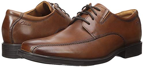 Clarks mens Tilden Walk Oxford, Dark Tan Leather, 11.5 Wide US