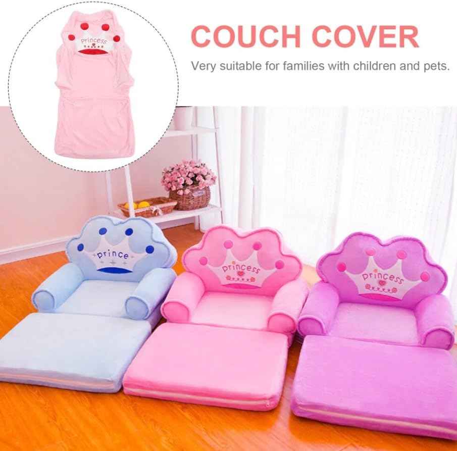 ASOUT Comfy Toddler Chairs for Kids - High Density Foam Kids Sofa,Foldable Blue Princes Chair for Toddlers 1-3
