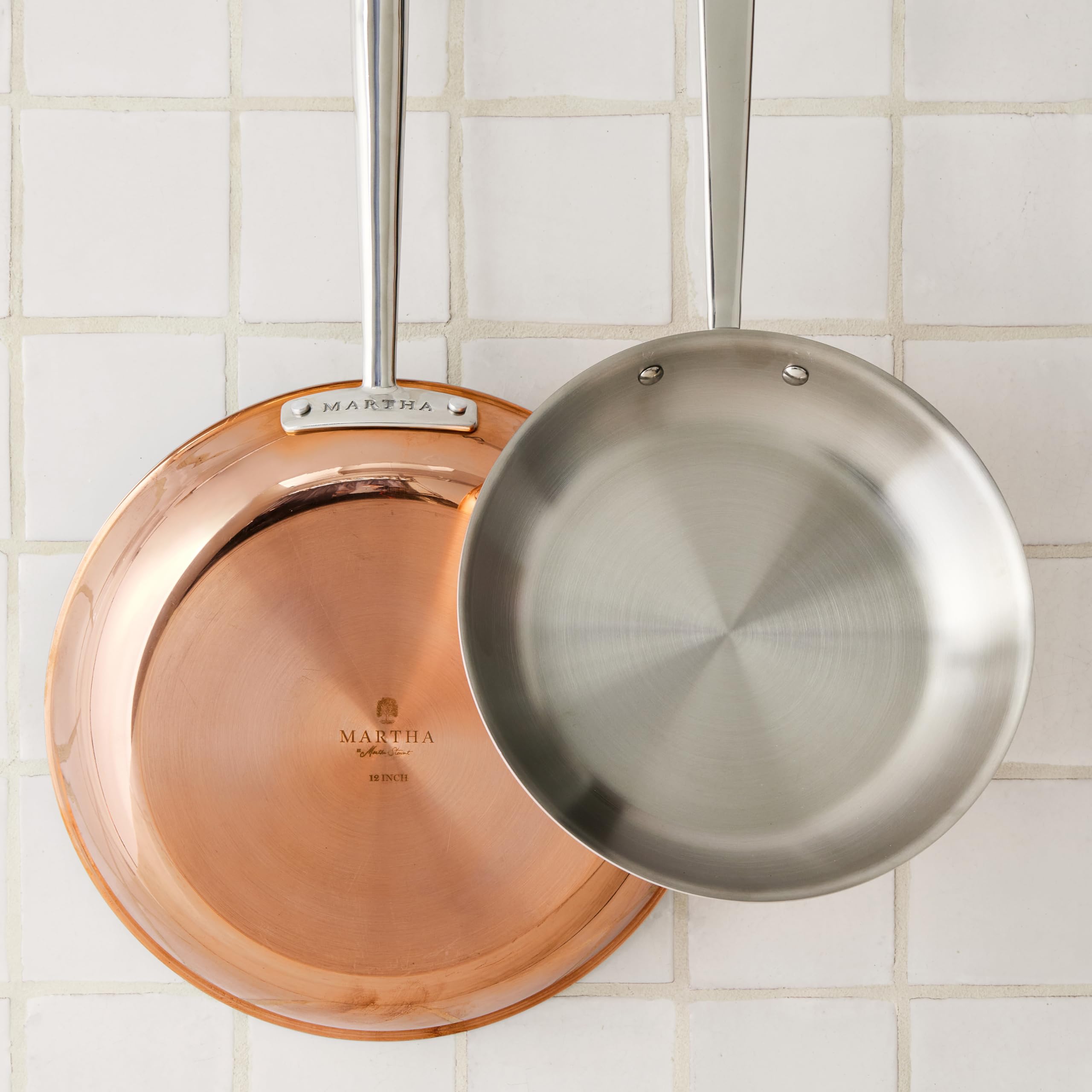 Martha Stewart Martha 12" Stainless Steel Saute Fry Pan - Copper Exterior/Satin Interior