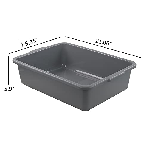 Farmoon 22L Commercial Bus Tub, Large Grey Wash Basin Tote Box, 4 Packs