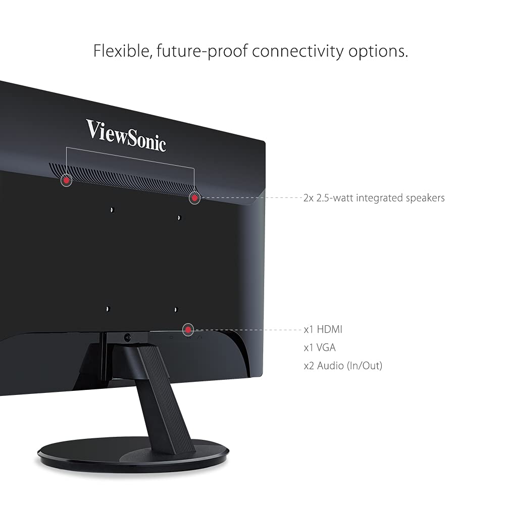 ViewSonic VA2459-SMH 24in IPS 1080p Frameless LED Monitor HDMI, VGA (Renewed)