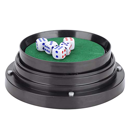Bnineteenteam Dice Roller Cup,Automatic Dice Roller Cup KTV Pub Bar Transparent Plastic Cover Party Game Play with 5 Dices