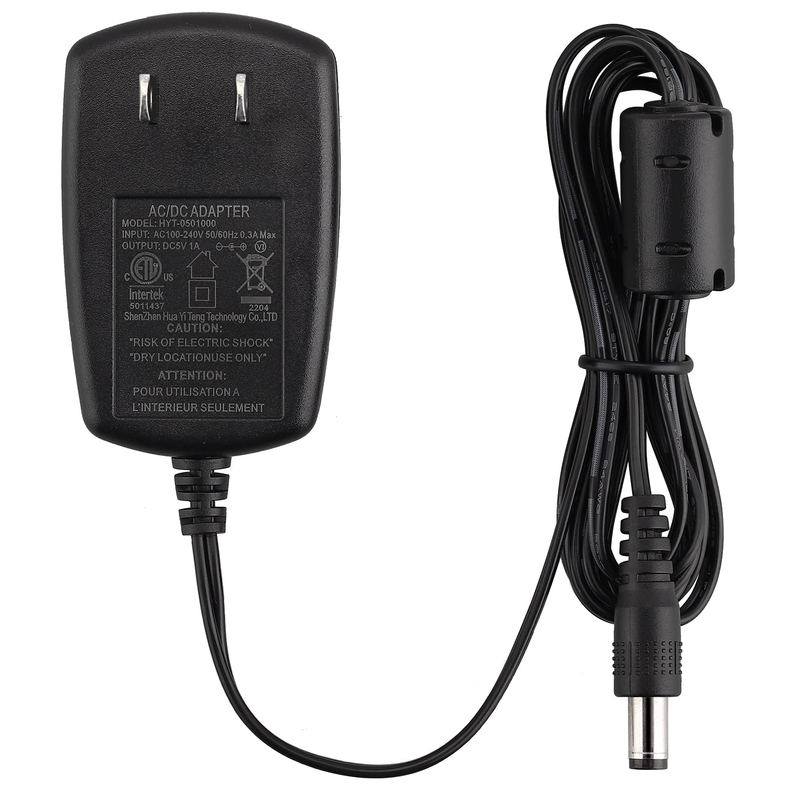 Proster Power Supply Adapter UL CE FCC ROHS Certified 5V 1A AC Power Transformers Wall Charger DC Cable Length 1.2m with 5.5mm Plug Suitable for HDMI Switch Splitter DAC Led Strips CCTV IP Camera