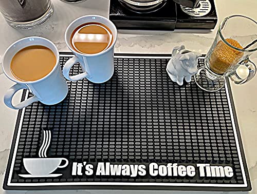 Highball & Chaser Premium Coffee Mat 18in x 12in. 1cm Thick Durable Kitchen Counter-Coffee Bar Accessories Fit Under Coffee Maker Coffee Pot Espresso Machine Mat