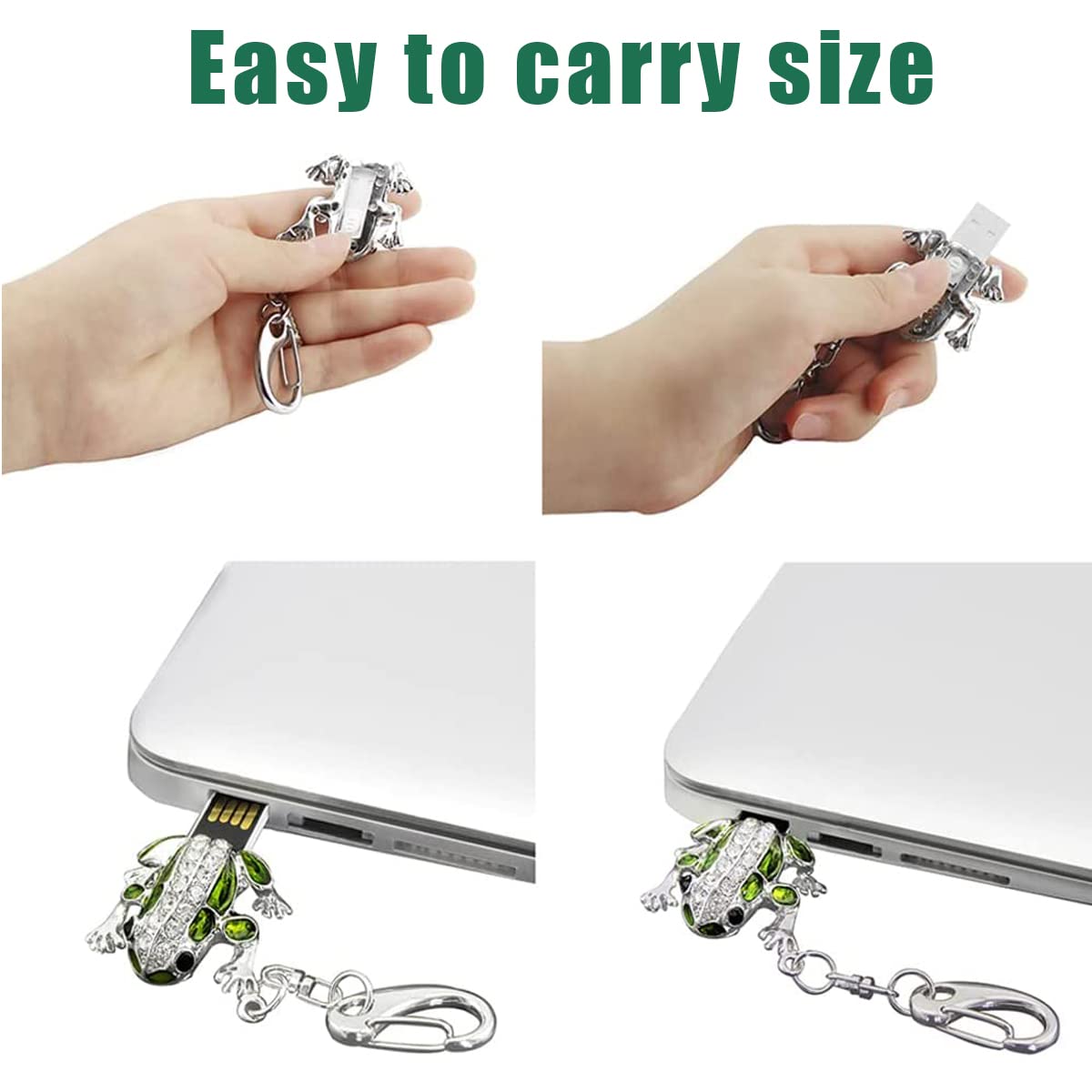 64GB USB 2.0 Flash Drive, Cute Frog USB Stick, Memory Sticks for Computers, Easy to Carry Flash Memory Stick, Personalized Flash Drive for Storing and Backup Photos
