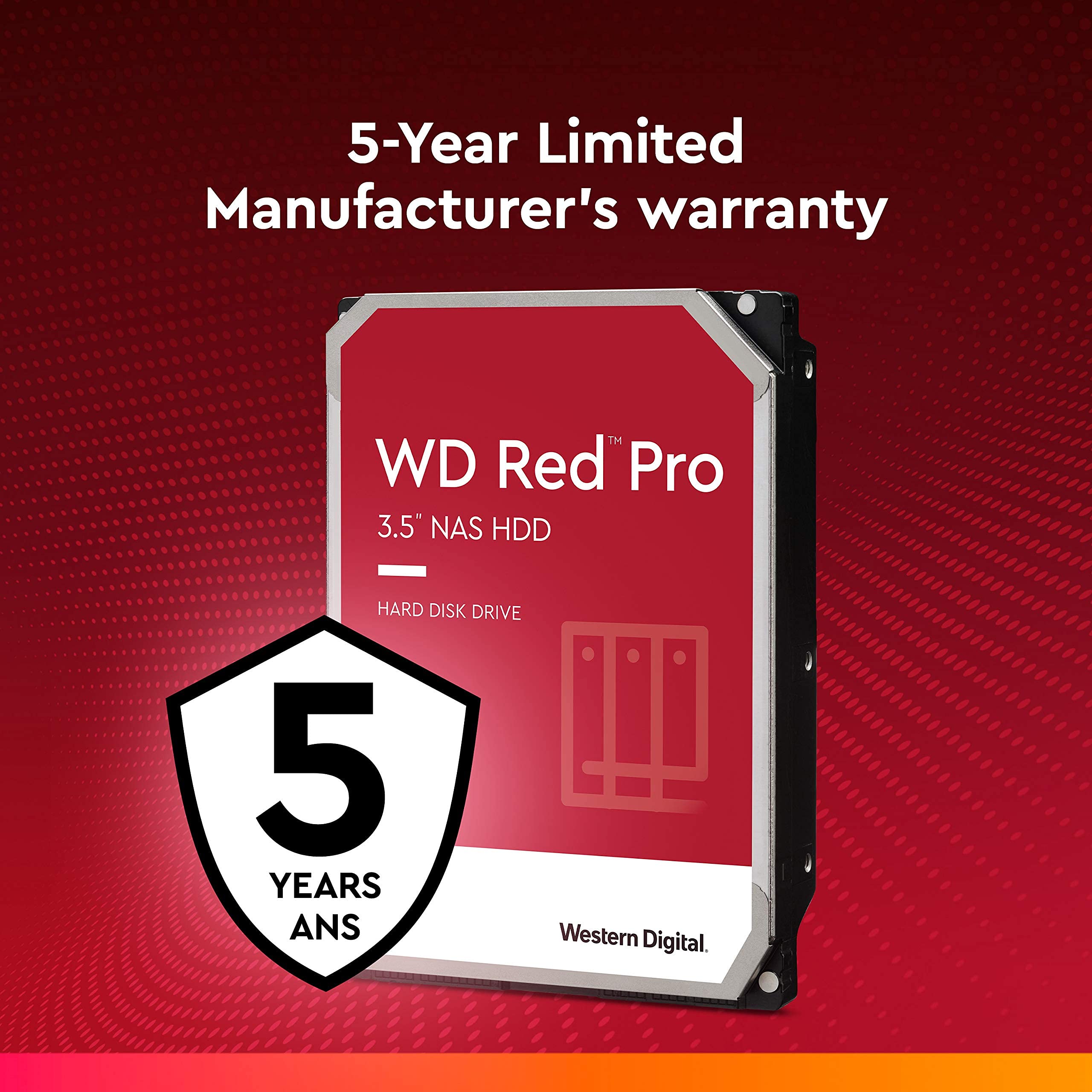 WD Red Pro 14TB NAS 3.5" Internal Hard Drive - 7200 RPM Class, SATA 6 Gb/s, CMR, 512MB Cache
