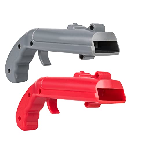 Bottle Opener Cap Gun Bottle Opener Bottle Shooter Launcher, Creative for Home Party Shoots Over 5 Meters by QEZEZA (Grey and Red)