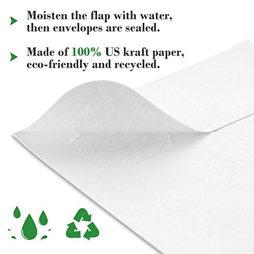 ValBox #1 Coin Envelopes 500Pcs/Box 2.25 x 3.5" Small Parts Envelope with Gummed Flap for Home, Garden or Office Use, White Kraft Seed Envelopes