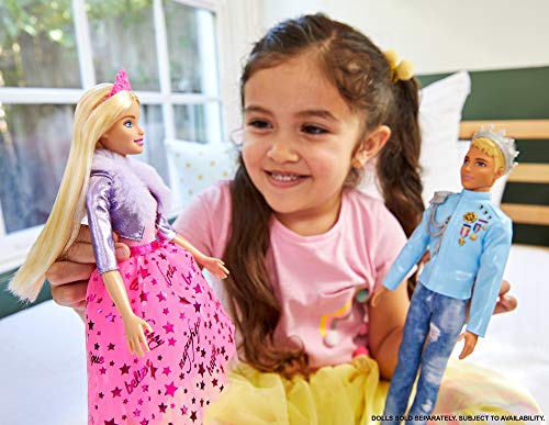Barbie Princess Adventure Prince Ken Doll (12-inch) Wearing Jacket, Jeans and Crown, Makes a Great Gift for 3 to 7 Year Olds