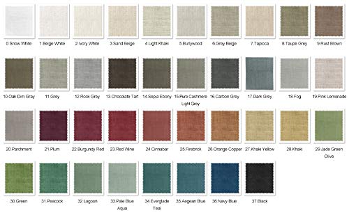 ChadMade Tallis Collection Fabric Sample Booklet in 15cm(L) x 10cm(W) x 5.5cm(H), Polyester Linen Blend, Midweight, 38 Colors Included, Front Back Same Color and Texture