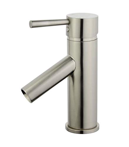 Bellaterra Home Malaga Single Handle Bathroom Vanity Faucet with Drain without Overflow in Brushed Nickel