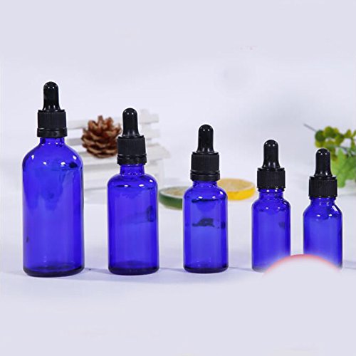 Mggsndi Empty Amber Bottle Glass Essential Oil Liquid Aromatherapy+Dropper Cap Tool - Easy to Use and Clean for Storing Chemistry and Laboratory Chemicals, Perfumes Green 30ml