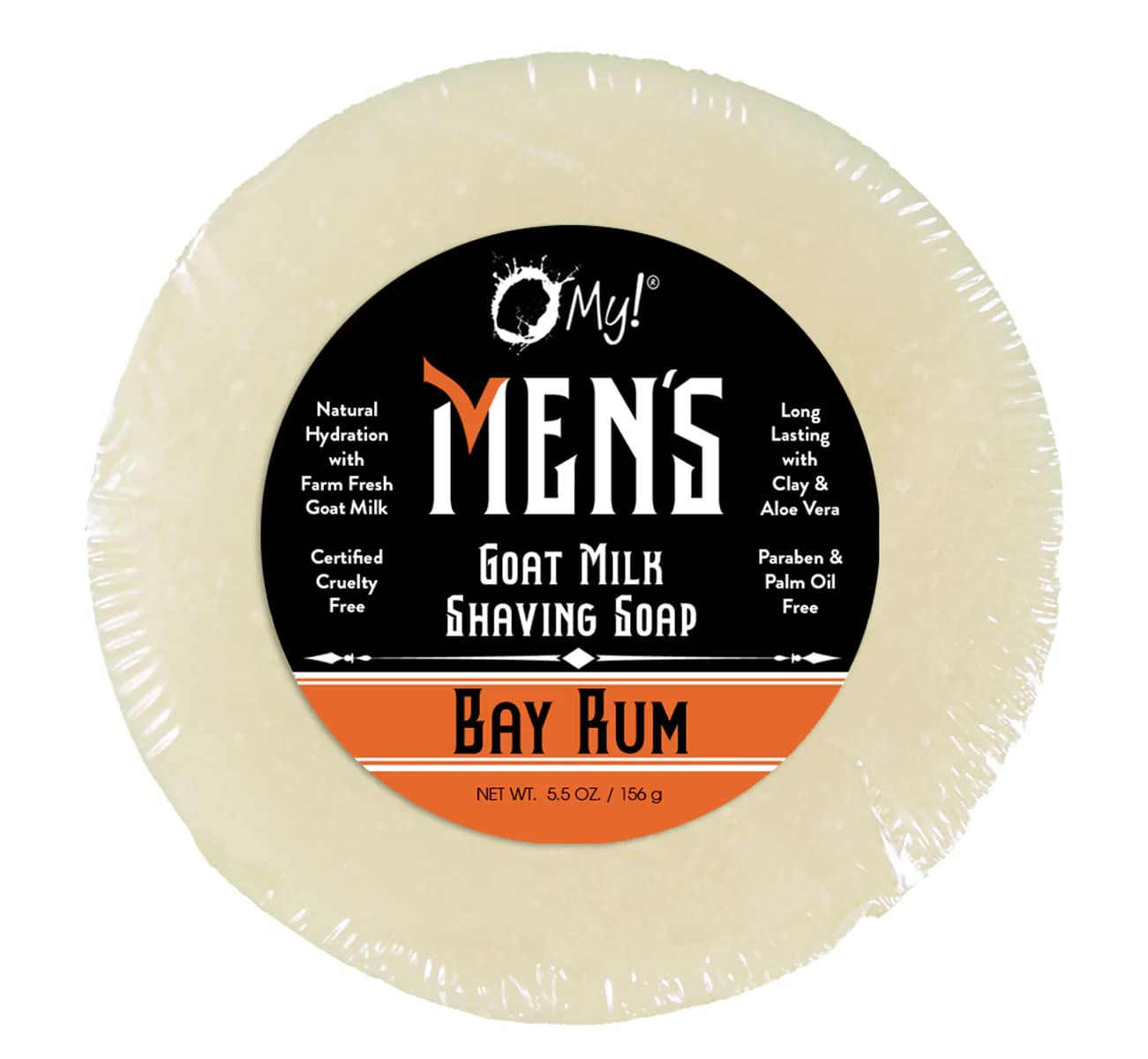 O My! Goat Milk Shaving Soap | Free of Parabens & More | Shea Butter and Vit E | Handcrafted in USA