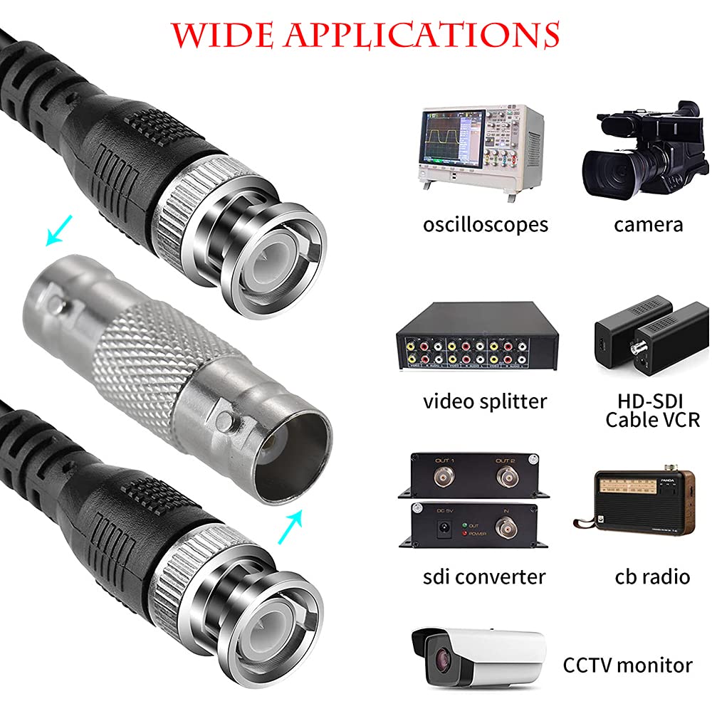 Warmstor 20 Pack BNC Female to BNC Female CCTV Security Camera Adapter Coupler Straight Extender Connector