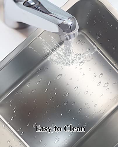 VCEPJH 2 Pcs Stainless Steel Litter Box for Cats Metal Litter Pan with High Sides Odor Control Non Stick Easy to Clean Rustproof (15.7'' x 11.8'' x 5.9'')