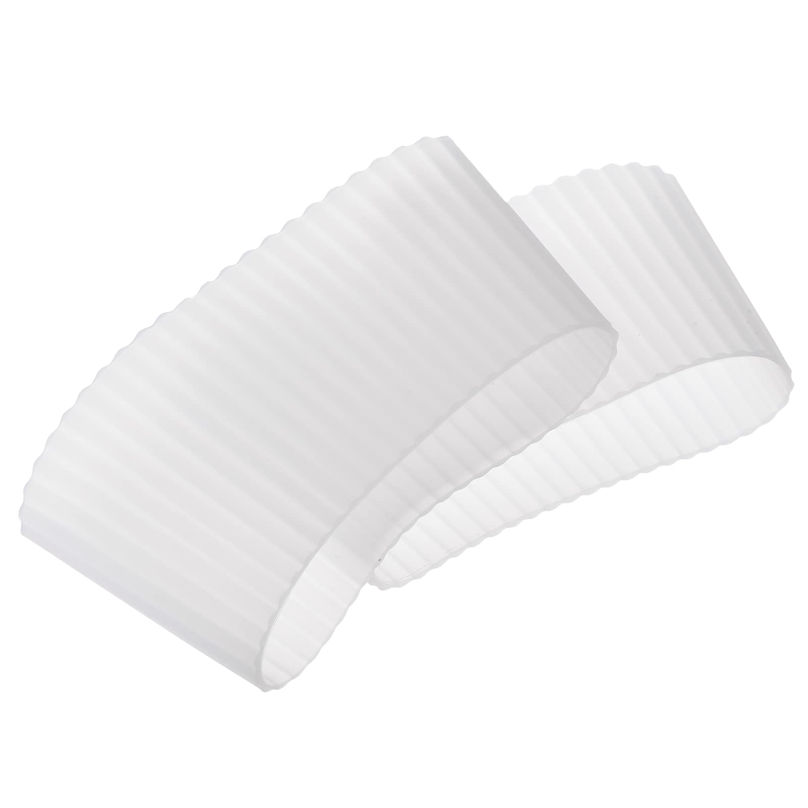 MECCANIXITY Mug Sleeves, Heat Resistant Protective Anti-Slip Cup Silicone Covers Water Bottle Boots, Translucent Pack of 2