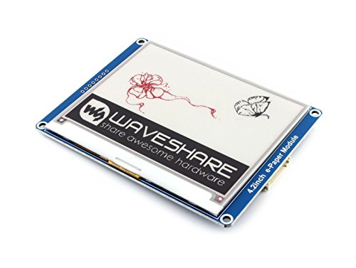 waveshare 4.2inch E-Ink Display Module Compatible with Raspberry Pi 5/4B/3B/Zero/Zero W/Zero 2W/Pico/Pico W/Pico WH, 400x300 Resolution Three-Color SPI Interface