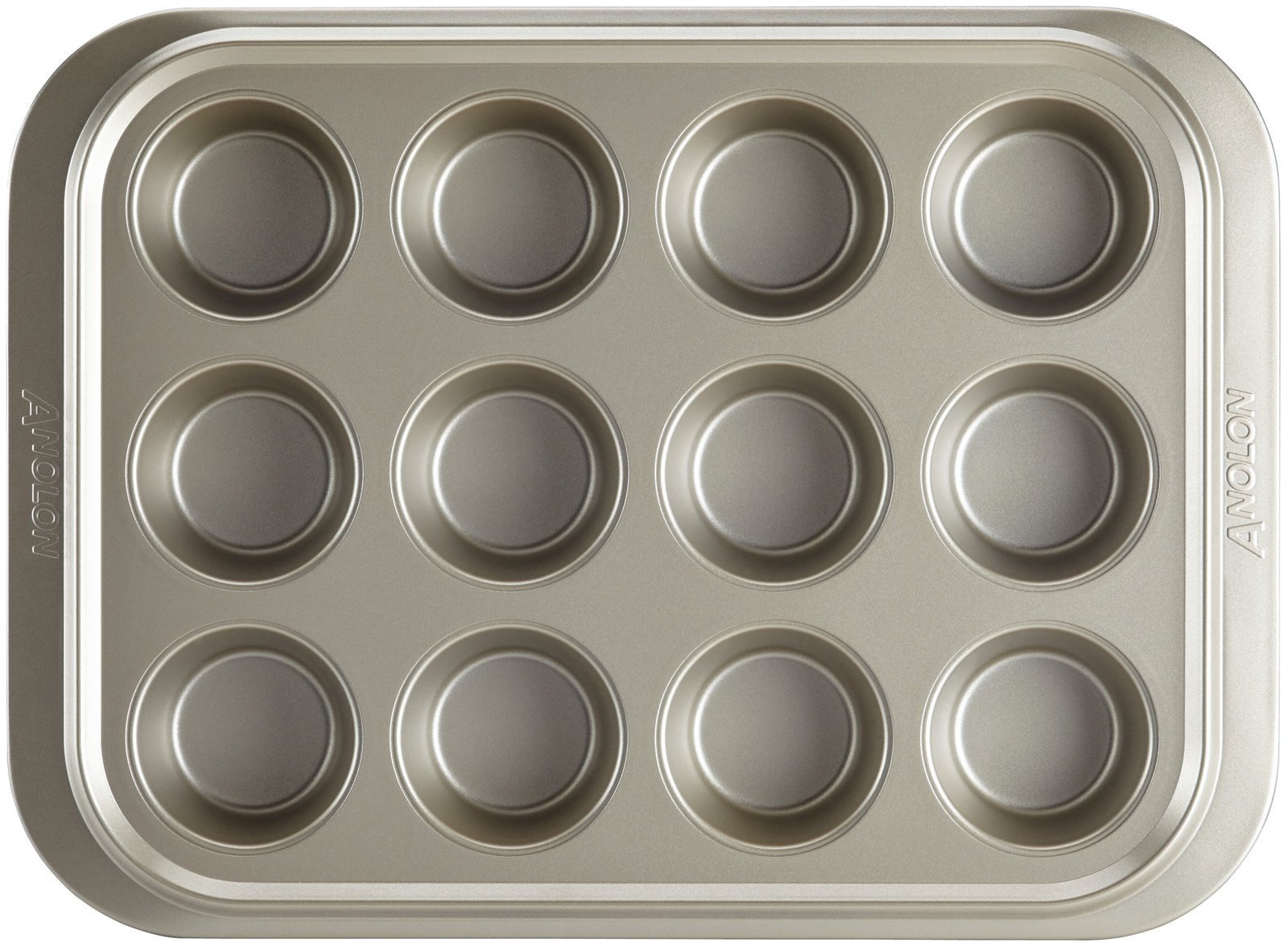 Anolon Allure Nonstick 12-Cup Muffin Tin / Nonstick 12-Cup Cupcake Tin - 12 Cup, Onyx/Pewter