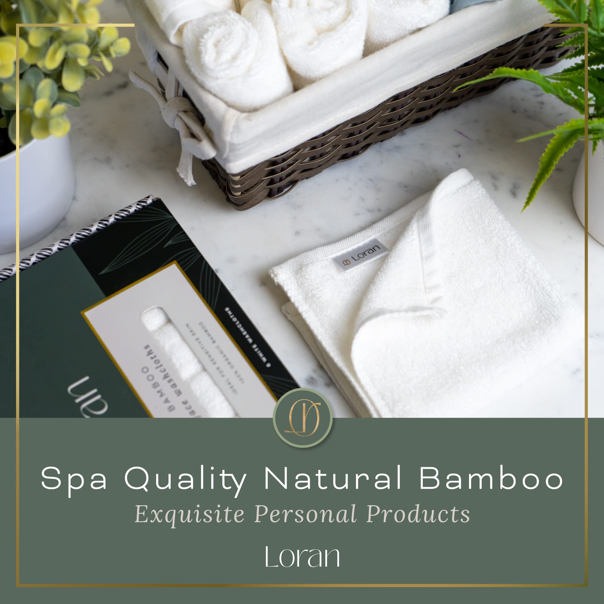 White Washcloths Set of 6 Soft Facial Cloths 10β x 10β 100% Viscose Derived from Bamboo Spa-Like Feel Silky Face Cloth for Skin Cleansing