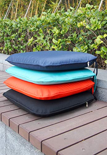 Augld 2 Pack Water Repellent Patio Chair Cushion Breathable 17"x16" Seat Cushion with Ties Teal