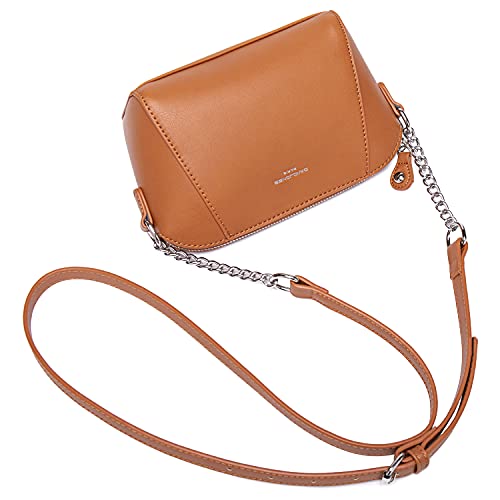 David Jones Vegan Leather Crossbody Purse for Women-Small Shoulder Cell Phone Womens Wallet Purses and Handbags,Cute Designer Brown Purse