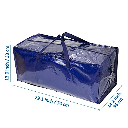 VENO 8 Pack Heavy Duty Extra Large Moving Bags W/Backpack Straps Strong Handles & Zippers, Storage Totes For Space Saving, Fold Flat, Alternative to Moving Box (Blue, 8 Pack)