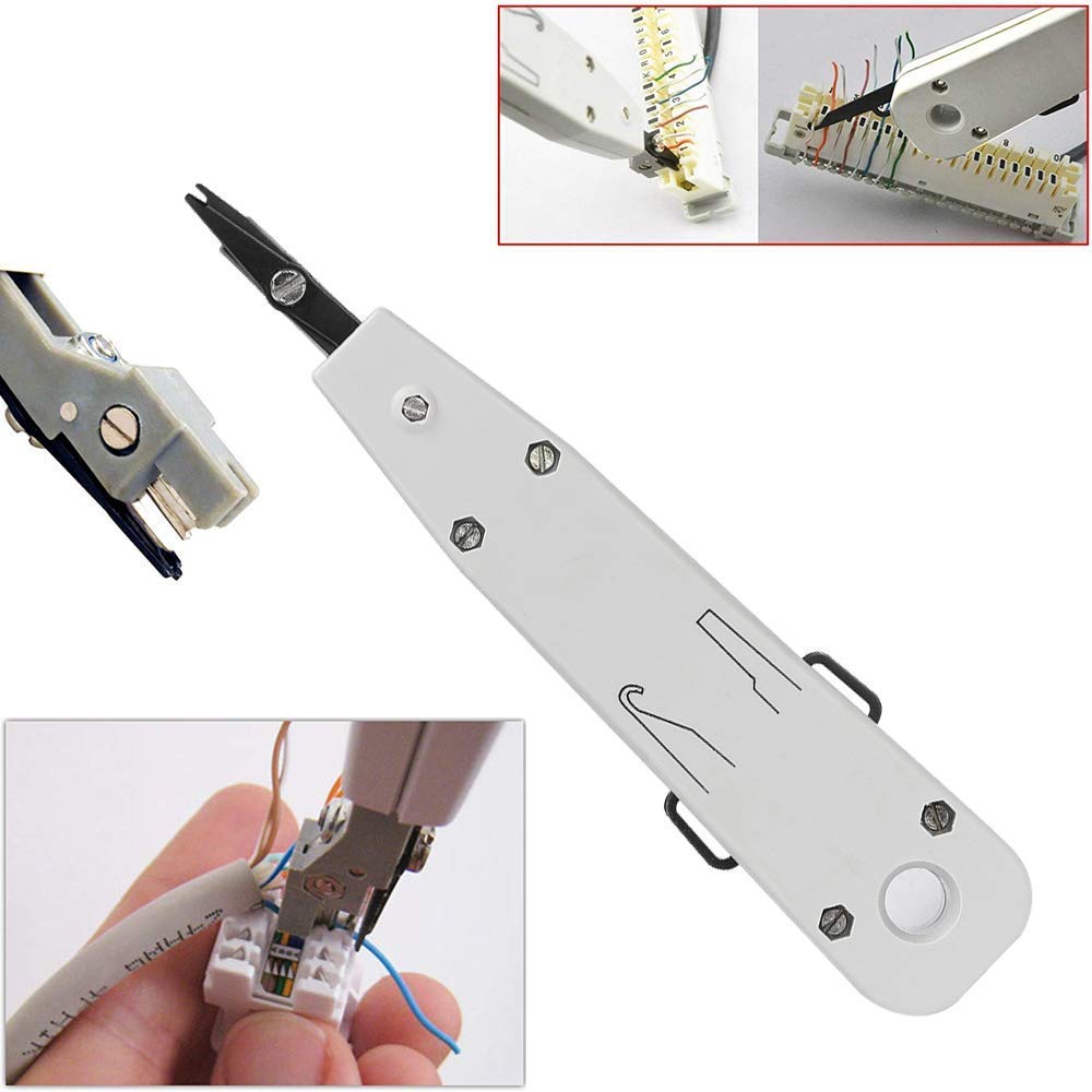 SILIVN Rj45 Crimping Tool Network Tool Kit for Cat5 Cat5e Cat6, 8 in 1 Portable Ethernet Cable Crimper Kit, Ethernet Tool Kit RJ45/RJ11/RJ12 Network Cable Tester Punch Down Tool