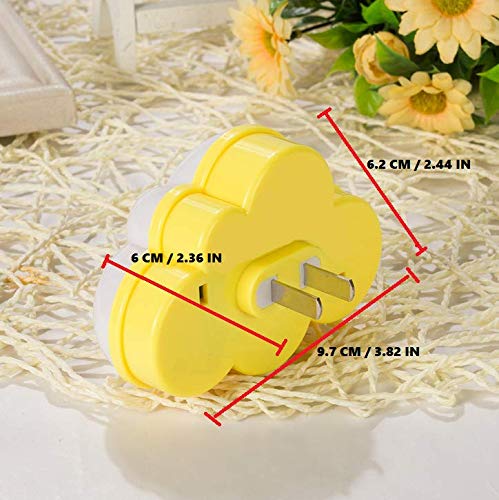 WIROJ Baby Night with Light Sensor Plug in Intelligent Soft LED Wall Nursery Lamp LED Cloud Nightlight for Kids for Children’s Bedroom Hallway for Baby Nursery Child Room