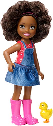 Barbie Sweet GCK63 Orchard Farm Chelsea Doll, Curly Brunette, with Chick
